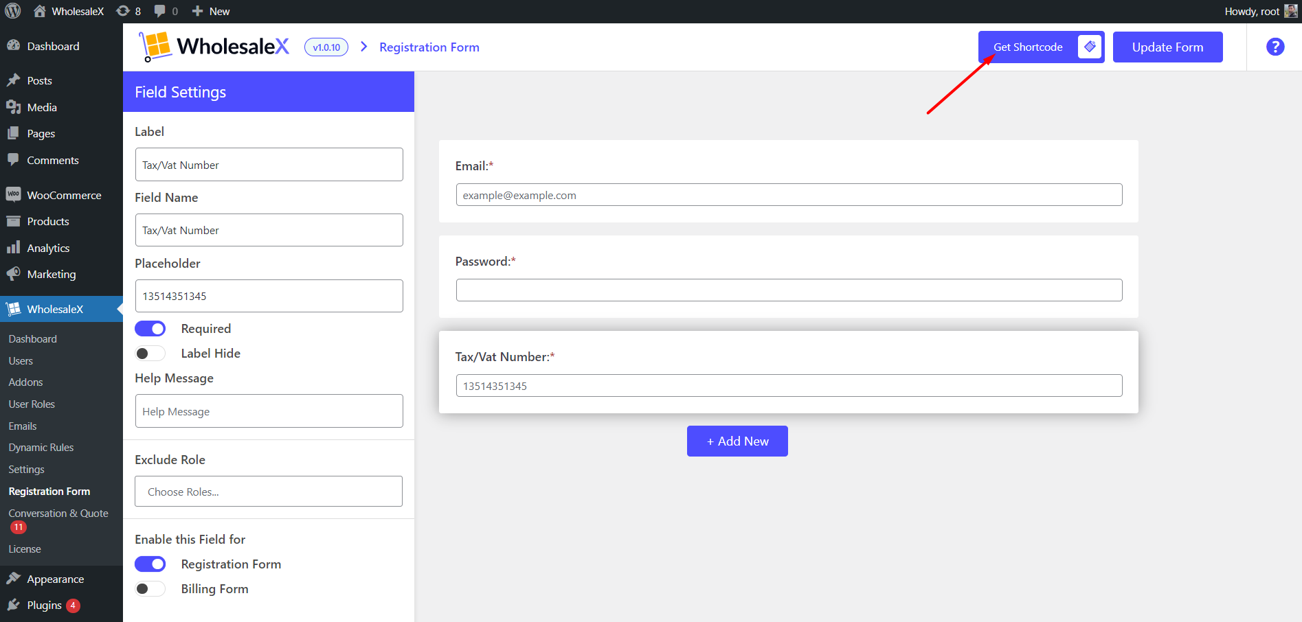 Registration Form Builder - WholesaleX