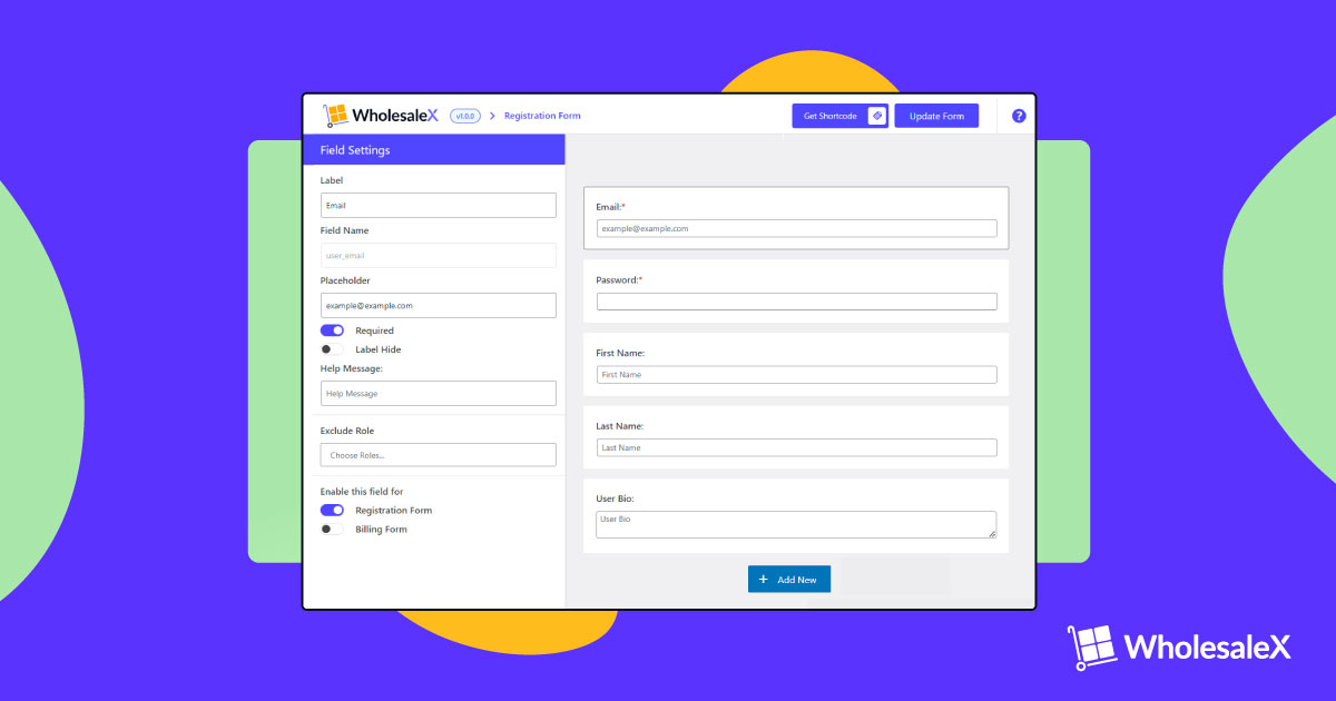 Registration Form Builder - WholesaleX